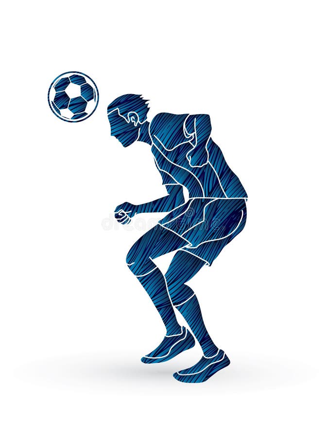 Soccer Player Bouncing a Ball Action Graphic Vector Stock Vector ...