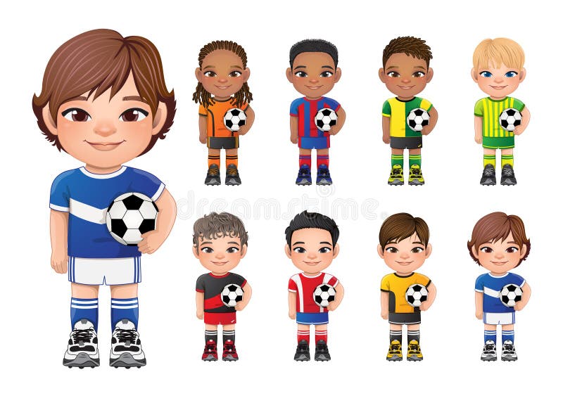Soccer Player Boys International Collection Vector Design Stock Vector ...