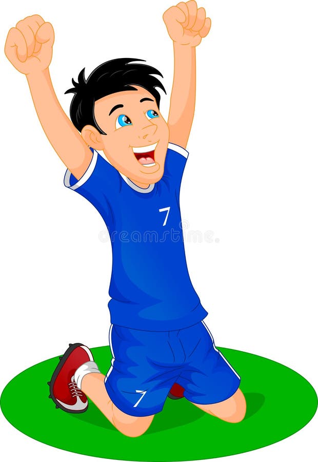 Soccer Player Celebrate Goal Stock Vector - Illustration of happy ...