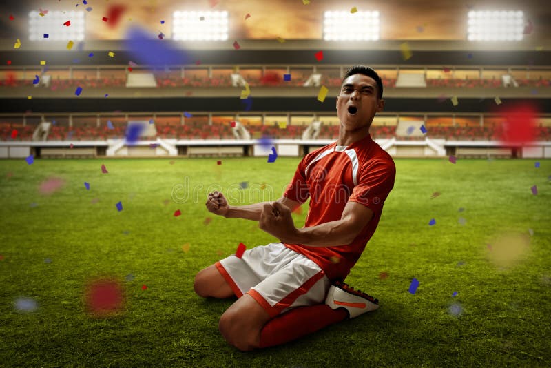 Soccer Player Celebrate Winning the Match Stock Image - Image of club ... Soccer Player Celebrate Winning the Match Stock Image - Image of club ...