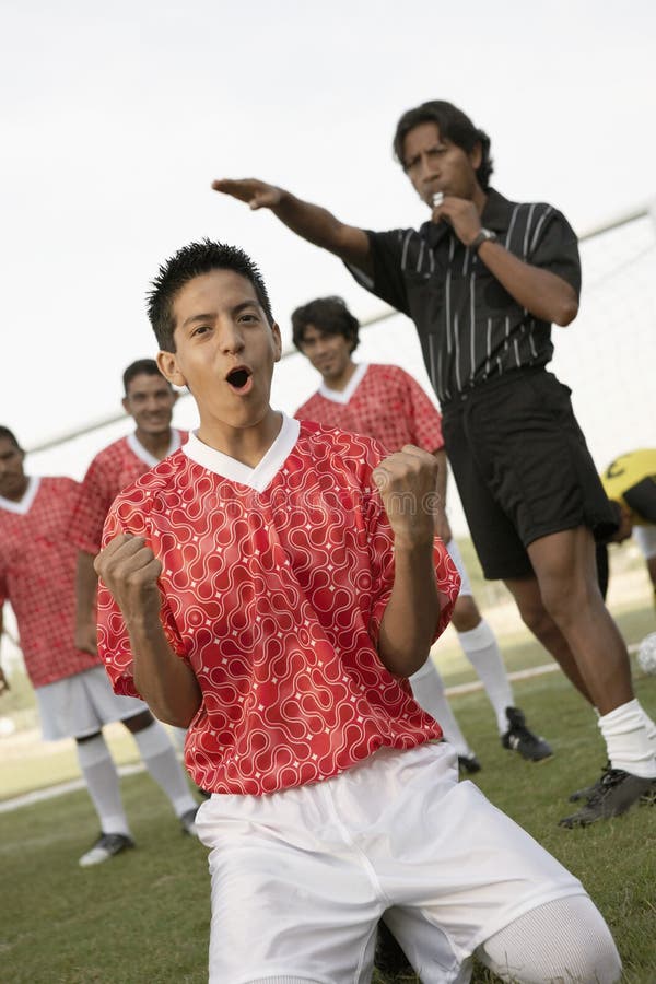 Soccer player celebrating stock image. Image of fist - 13585049