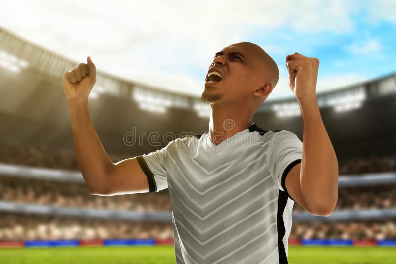 Soccer Player Celebration on the Stadium Stock Photo - Image of ...