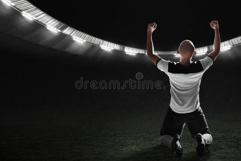 Soccer Player Celebration on the Stadium Stock Image - Image of ball ...
