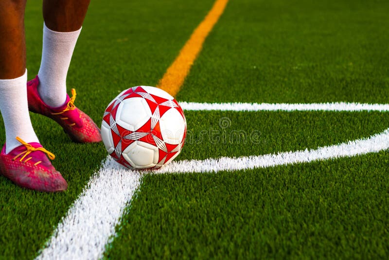 Soccer Player on Corner. Soccer Player Doing Throw-in Stock Image ...