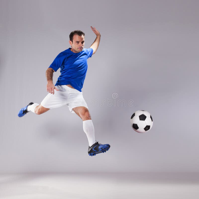Soccer Player in the Studio Stock Photo - Image of ball, match: 299875054