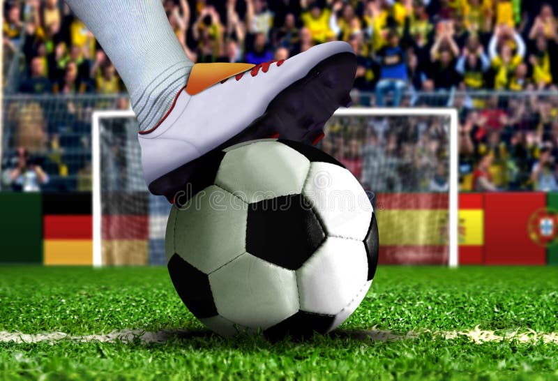 Soccer Player Getting Ready for Penalty Kick Stock Photo - Image of ...