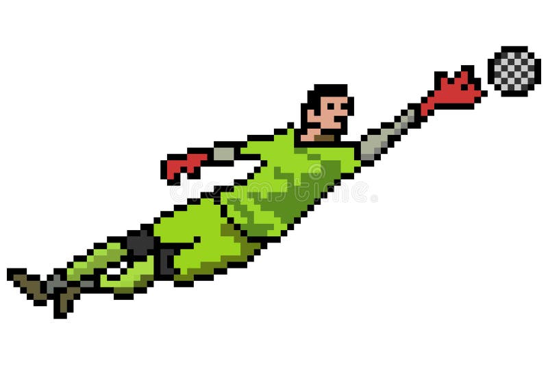 Soccer Player Goalkeeper Pixel Art Stock Vector - Illustration of ...