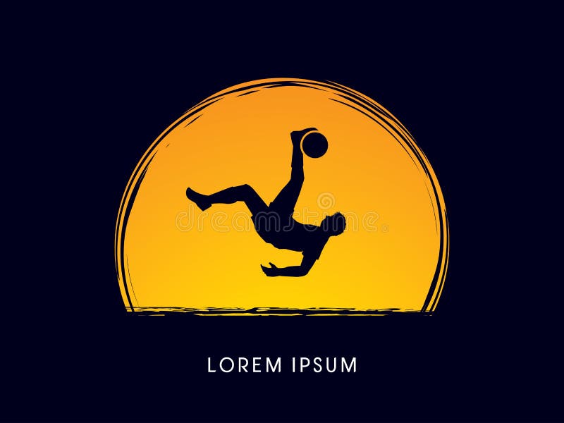 Soccer player hit the ball stock vector. Illustration of male - 87710626