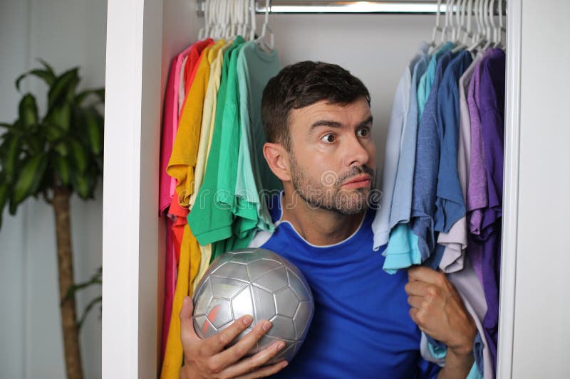 Soccer Player Inside of the Closet Stock Image - Image of coming ...