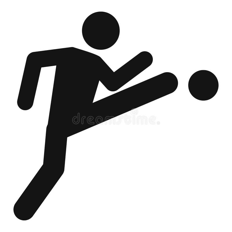 Soccer Player Kick Icon, Simple Style Stock Vector - Illustration of ...
