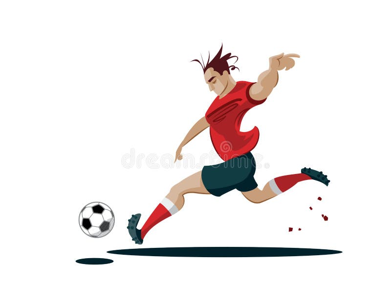 Soccer Player Kicking Ball. Stock Vector - Illustration of action ...