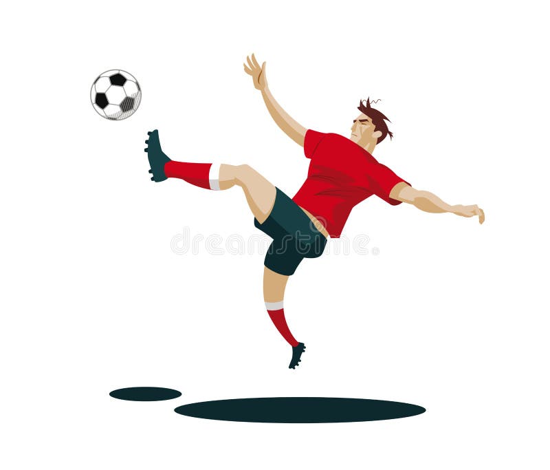 Soccer Player Kicking Ball stock vector. Illustration of males - 82173617