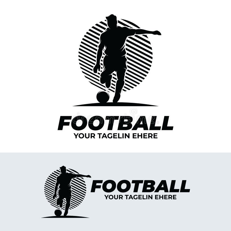Soccer Player Logo Design Template Stock Vector - Illustration of ...