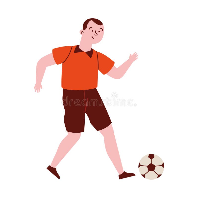 Soccer Player Man with Ball Stock Illustration - Illustration of ...