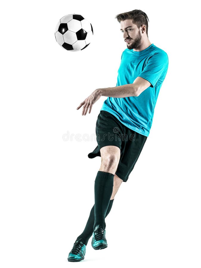 Soccer player Man Isolated stock image. Image of football - 73219699