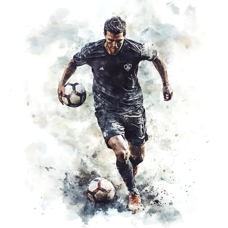 A Soccer Player in Motion, Showcasing Dynamic Movement Stock ...
