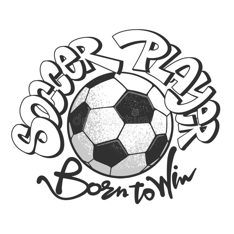 Soccer Player, Motivational Slogan, and Soccer Ball Stock Vector ...