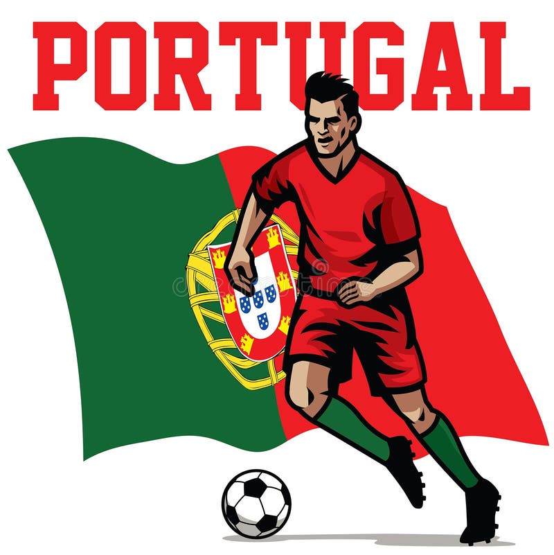 Soccer player of portugal stock vector. Illustration of goal - 112127325