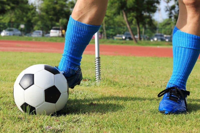 Soccer Player Running with Ball Stock Image - Image of summer, sport ...