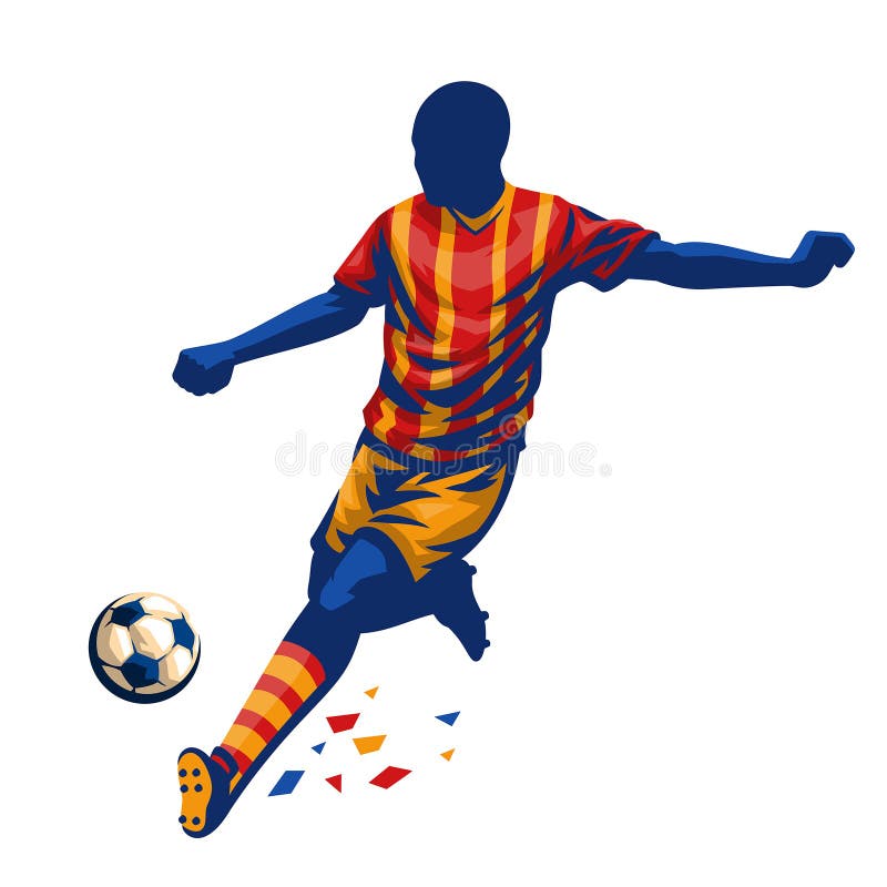 Soccer Player Shooting the Ball Stock Vector - Illustration of esport ...