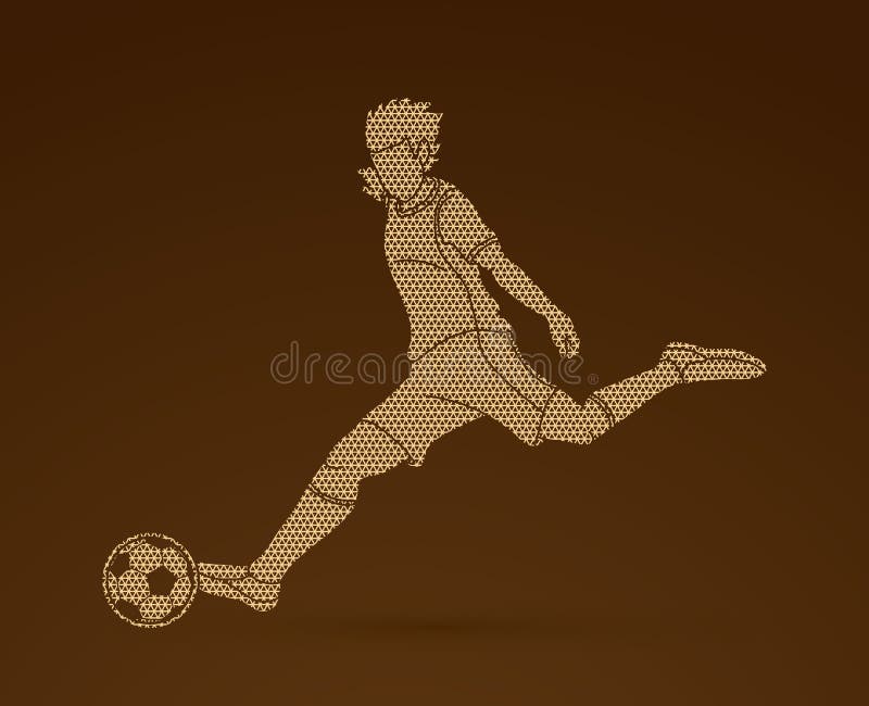 Soccer Player Shooting a Ball Action Stock Vector - Illustration of ...