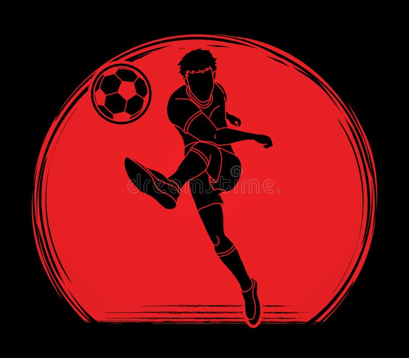Soccer Player Shooting a Ball Stock Vector - Illustration of person ...