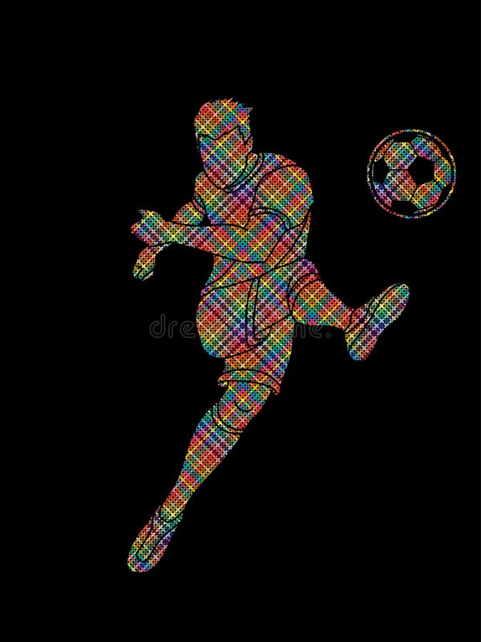 Soccer Player Shooting a Ball Action Graphic Vector Stock Vector ...