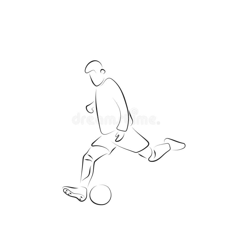 Soccer Player Black White Stock Illustrations – 17,024 Soccer Player ...