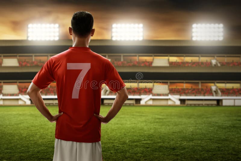 Soccer Player Standing on the Field Stock Photo - Image of action ...