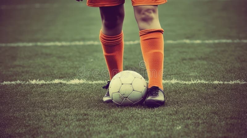 A Soccer Player Taking a Free Kick. Generative AI Stock Illustration ...