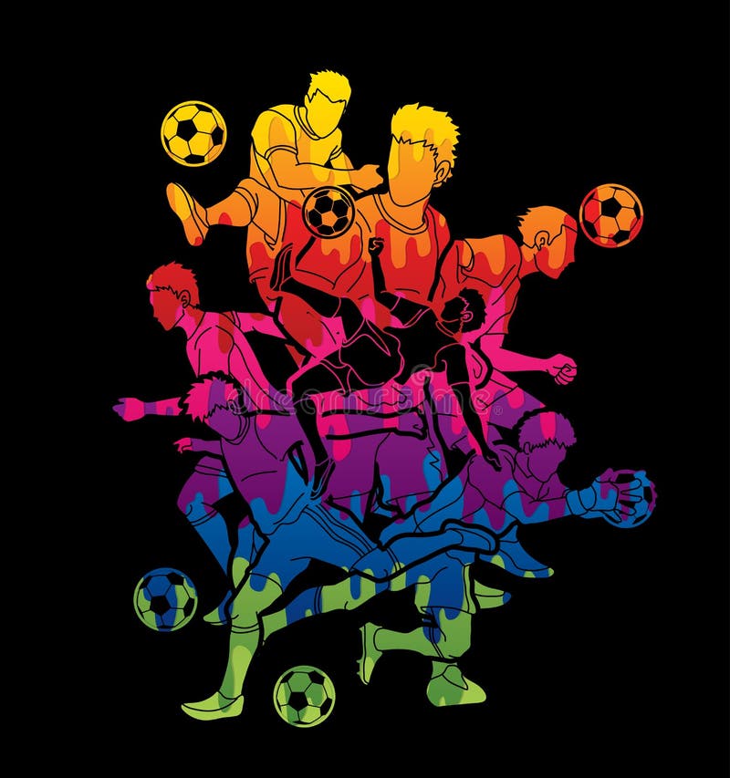 Soccer Player Team Composition Graphic Vector. Stock Vector ...