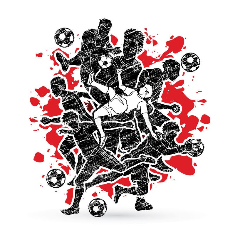Soccer Player Team Composition Graphic Vector. Stock Vector ...