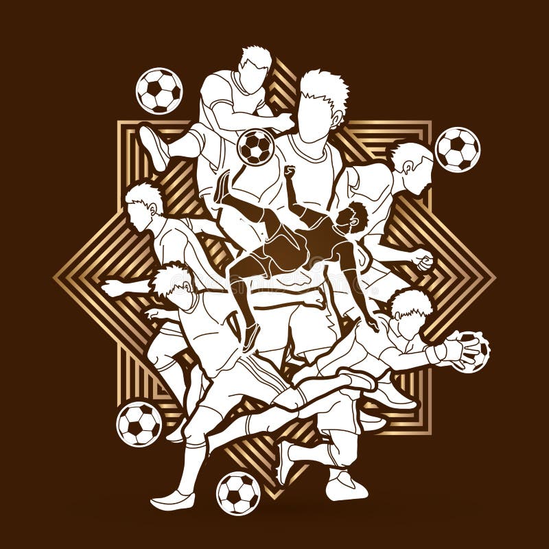 Soccer Player Team Composition Graphic Vector Stock Vector ...