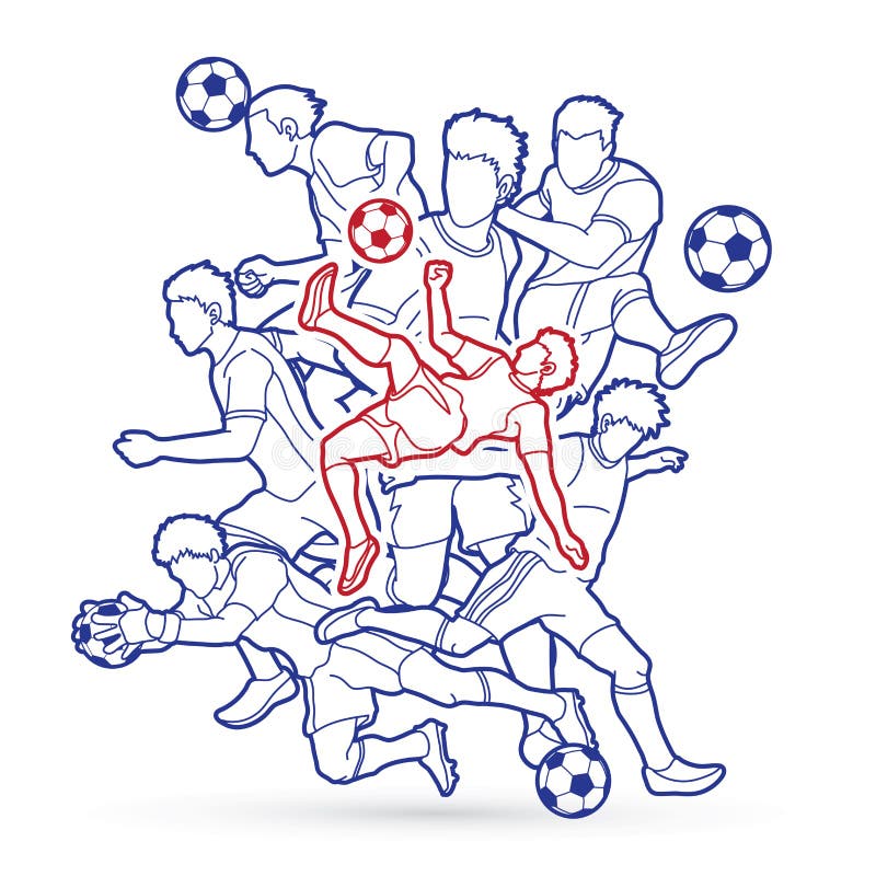 Soccer Player Team Composition Graphic Vector Stock Vector ...