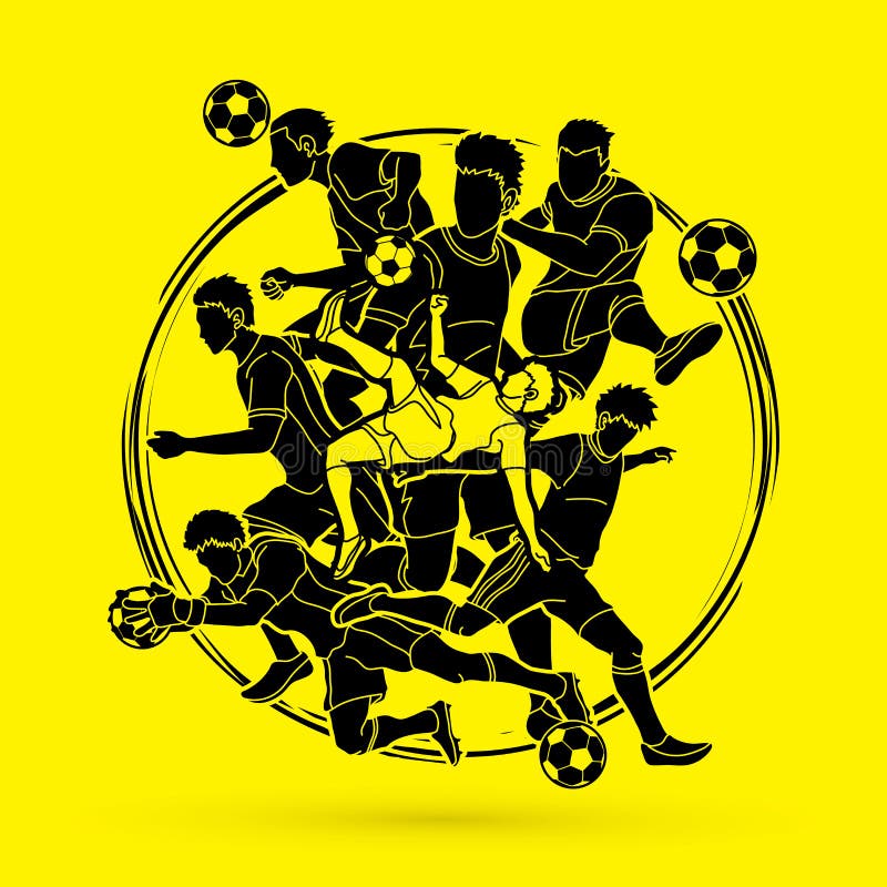 Soccer Player Team Composition Graphic Vector. Stock Vector ...