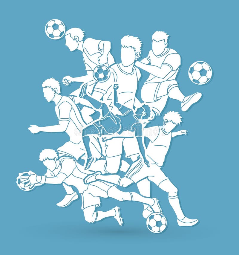 Soccer Player Team Composition Graphic Vector Stock Vector ...