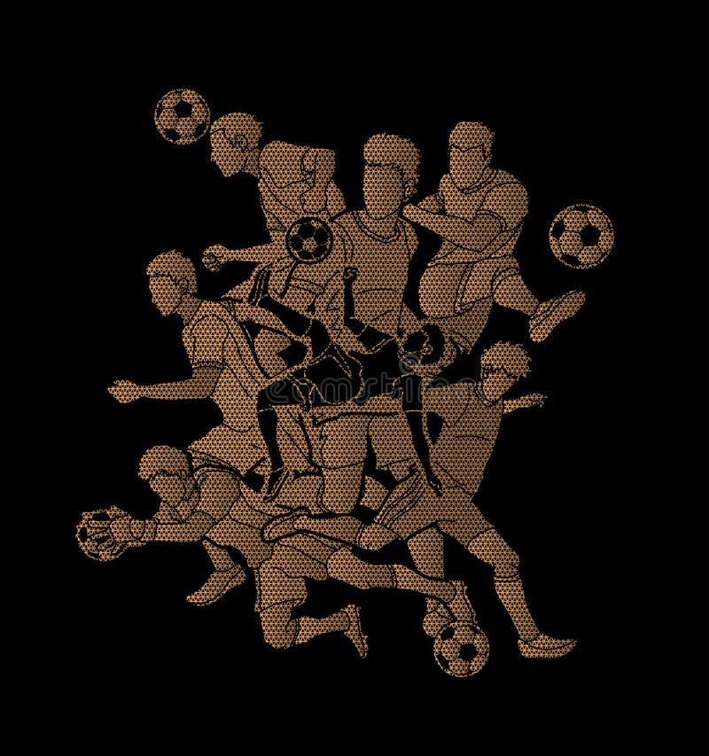 Soccer Player Team Composition Graphic Vector Stock Vector ...