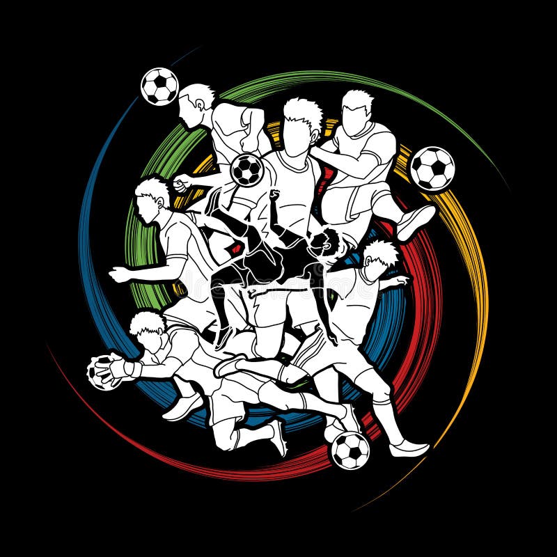Soccer Player Team Composition Graphic Vector Stock Vector ...