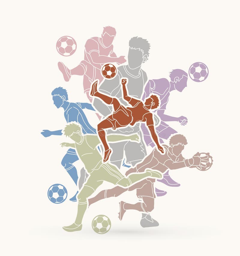 Soccer Player Team Composition Graphic Vector. Stock Vector ...