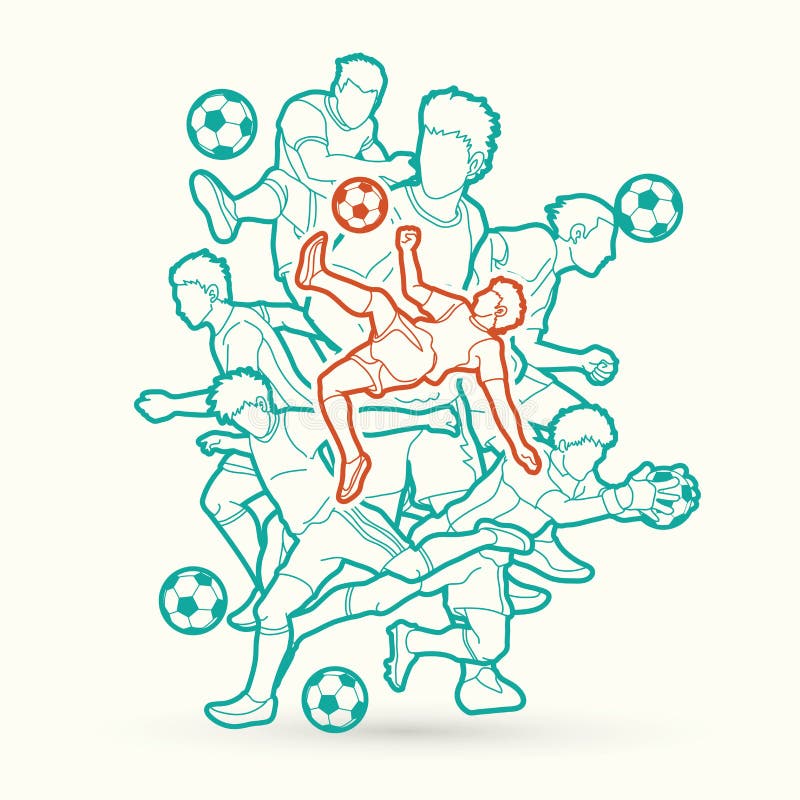 Soccer Player Team Composition Graphic Vector. Stock Vector ...