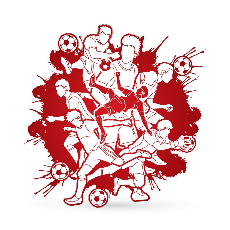 Soccer Player Team Composition Graphic Vector Stock Vector ...
