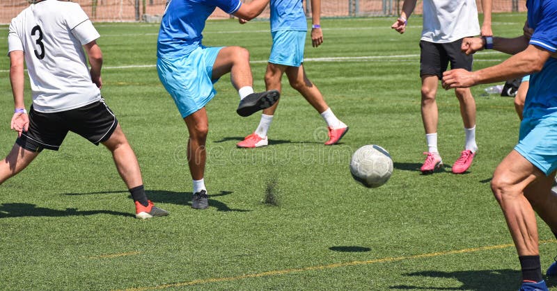 Soccer Players in Action Outdoor Match Stock Photo - Image of person ...