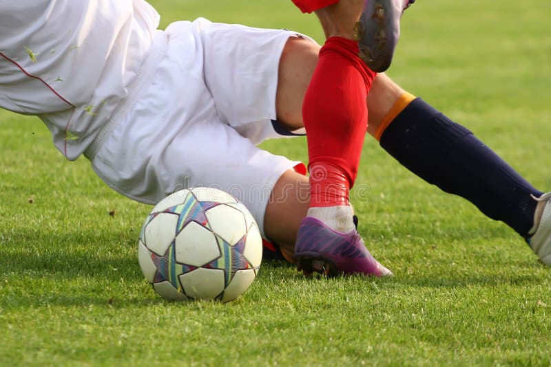 Soccer players in duel stock image. Image of soccer, football - 30543673