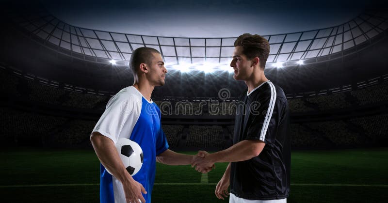 Footballer Shaking Hands after the Game Stock Photo - Image of player ...