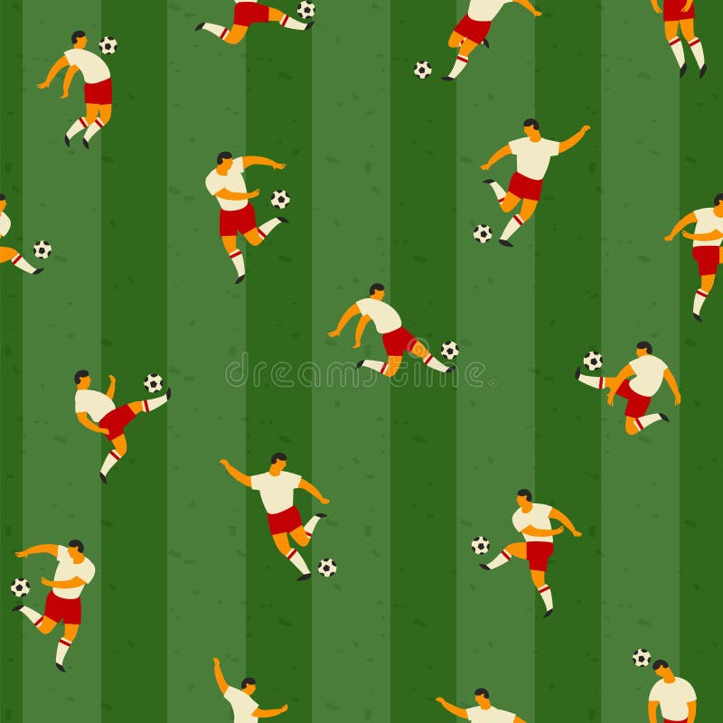 Soccer Players. Vector Seamless Pattern Stock Vector - Illustration of ...