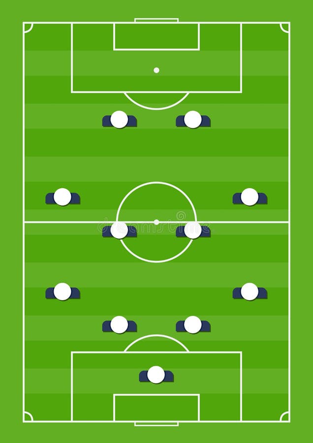 Soccer Playing Field with Play Strategy Stock Vector - Illustration of ...