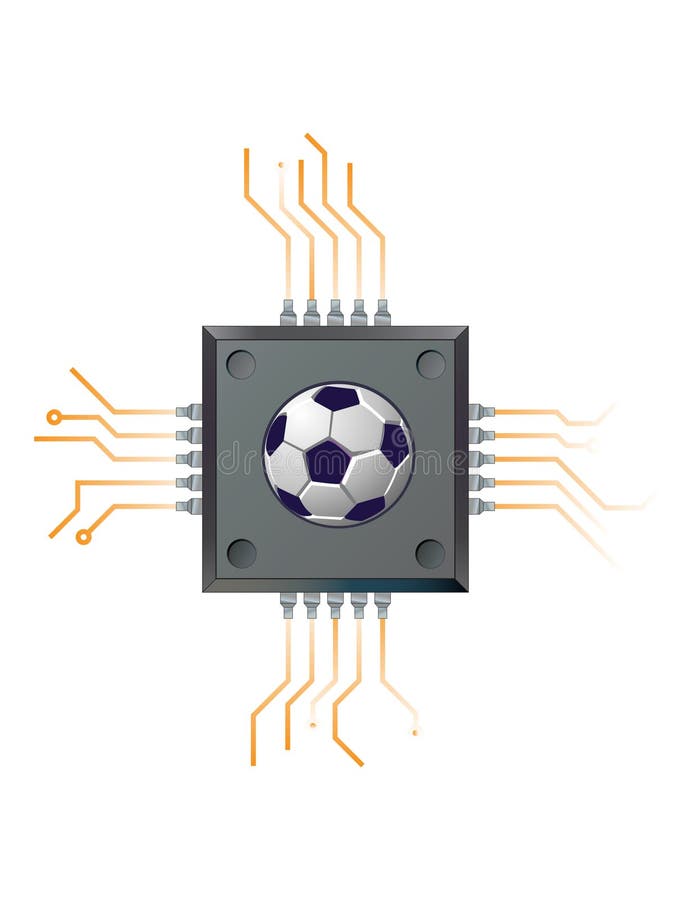 Soccer Powered Computer Chip Stock Vector - Illustration of modern ...