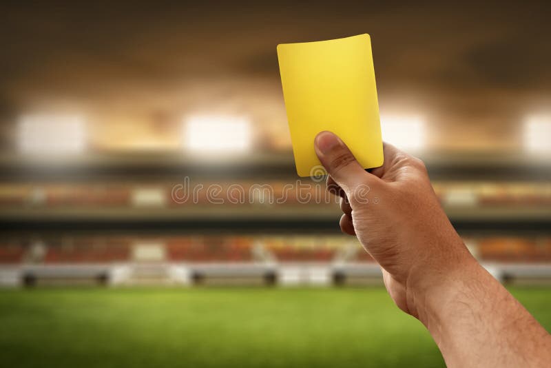 Soccer Referee Hand Hold Yellow Card Stock Image - Image of hand, hold ...