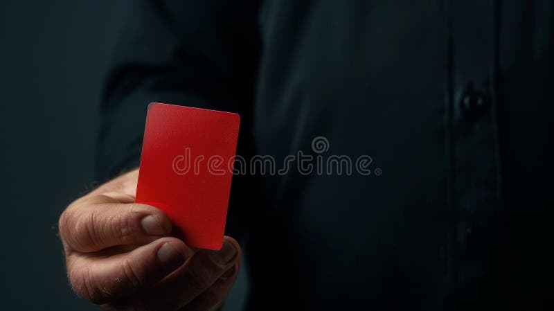 A Soccer Referee Holding a Red Card. Generative AI. Stock Illustration ...