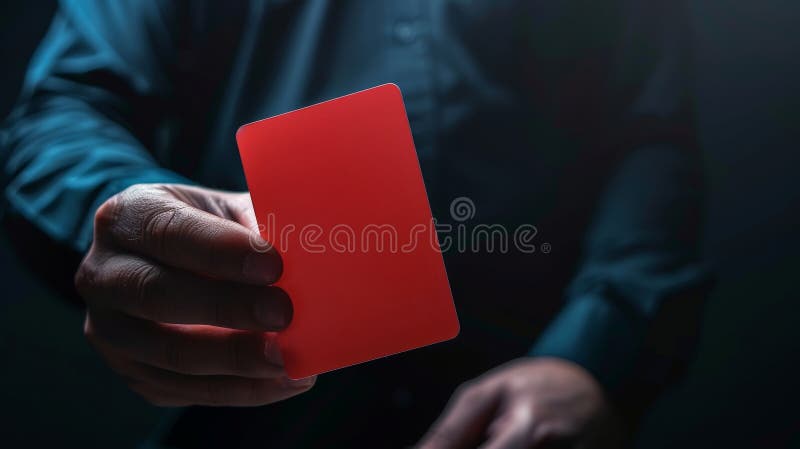 A Soccer Referee Holding a Red Card. Generative AI. Stock Illustration ...